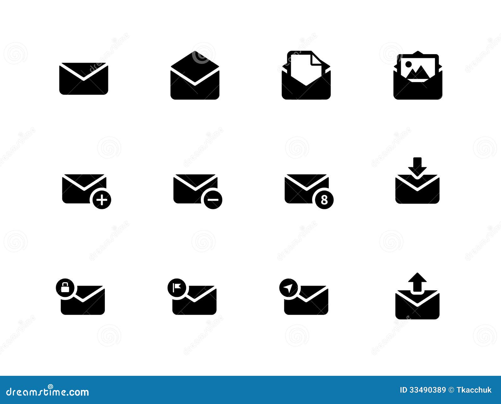 E-mailpictogrammen Op Witte Achtergrond. Vector Illustratie ...