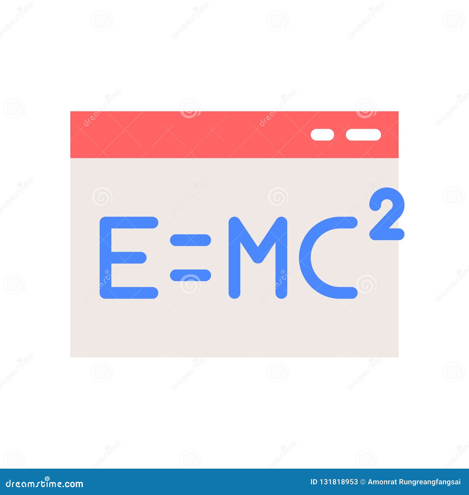 E = MC in Window Icon, Online Education Concept Stock Vector ...