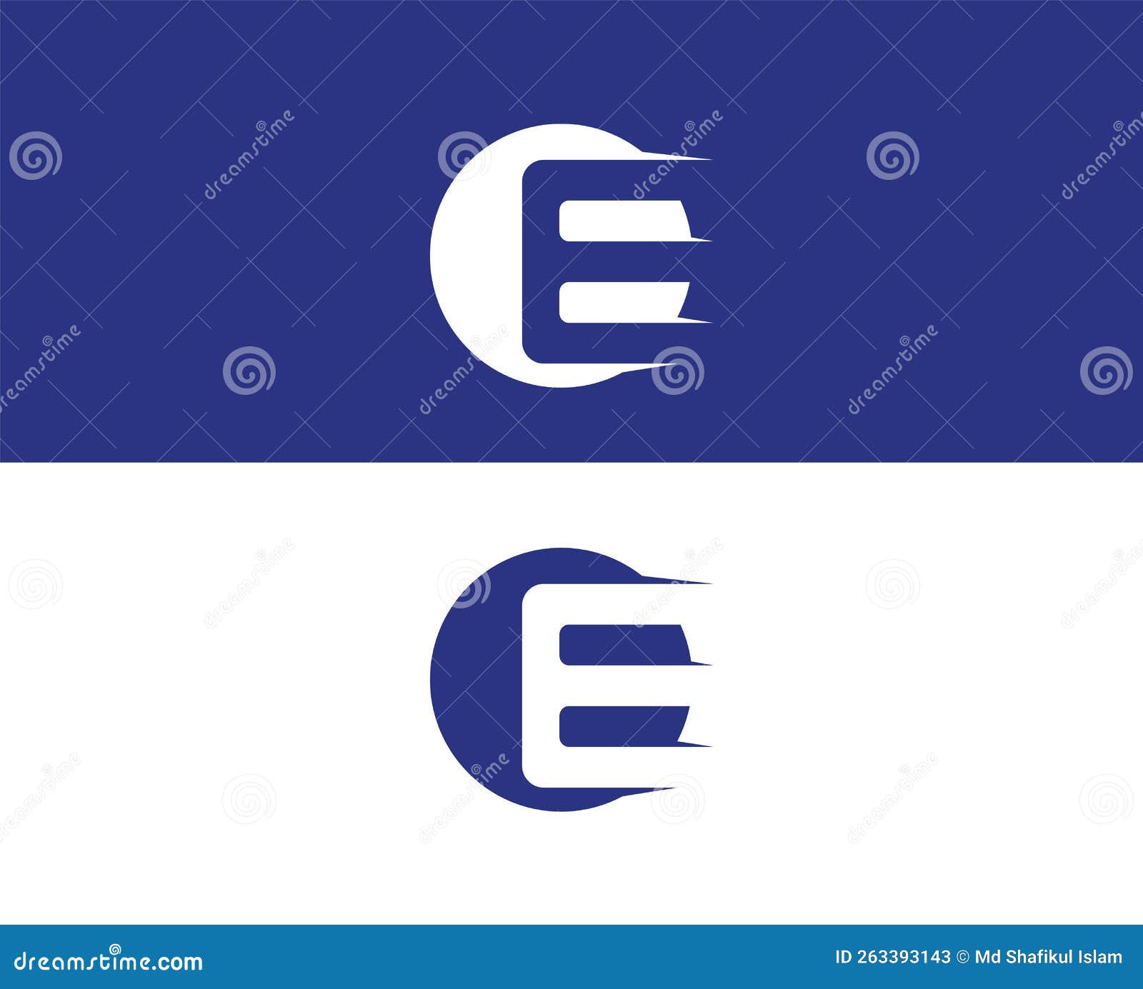 E Negative Space Logo Design Business Logo Stock Illustration ...