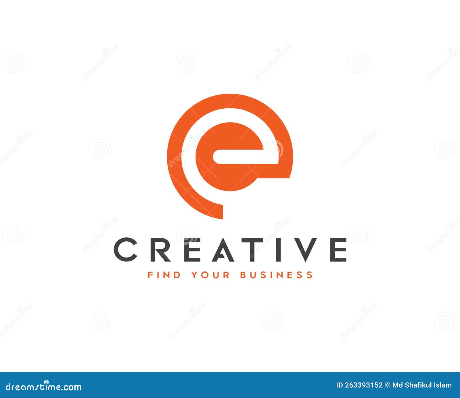 E Negative Space Logo Design Business Logo Stock Vector - Illustration ...