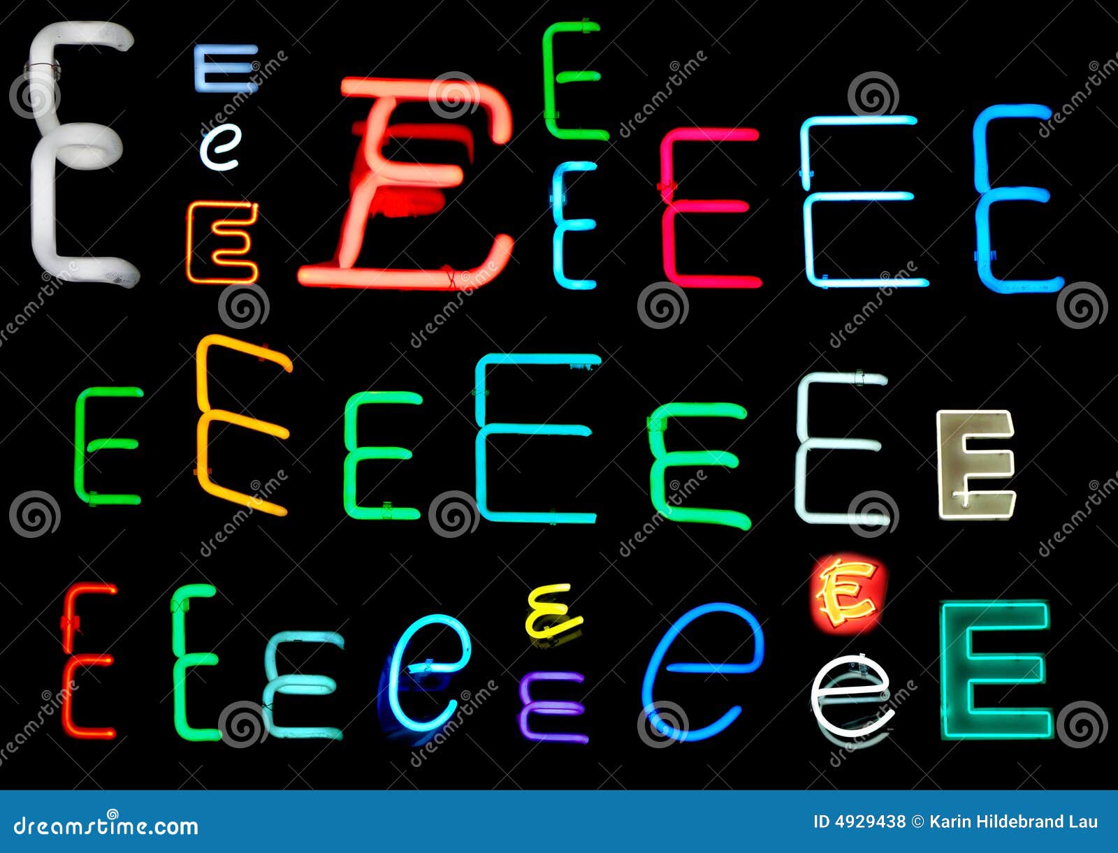 E Neon Letters stock illustration. Illustration of font - 4929438