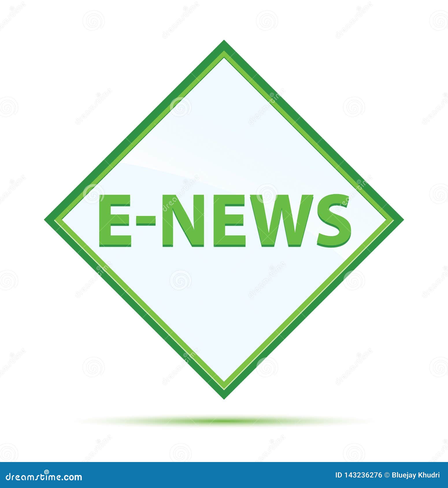 E-news Modern Abstract Green Diamond Button Stock Illustration ...