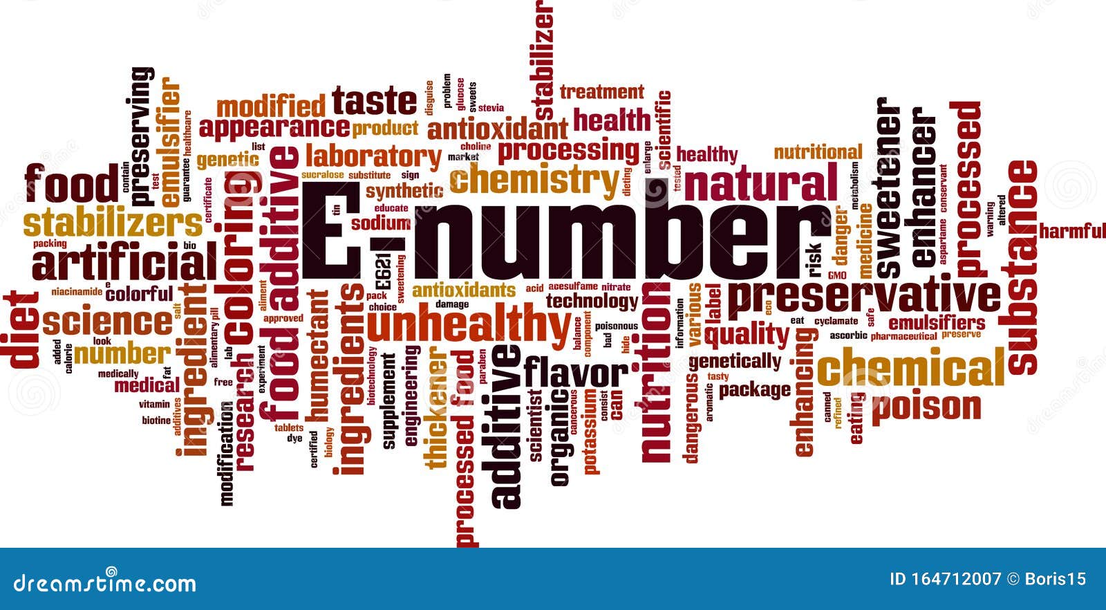E-number word cloud stock vector. Illustration of number - 164712007