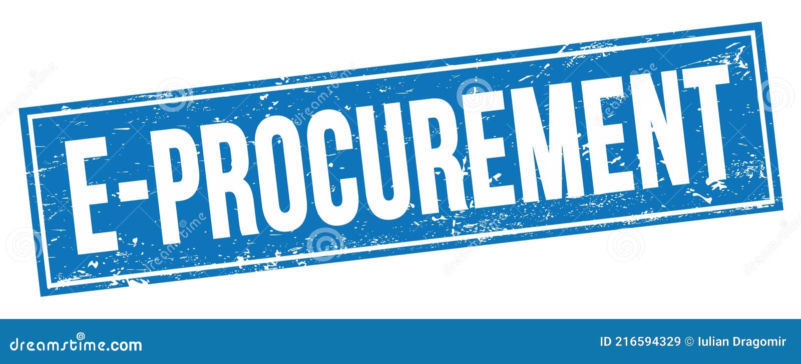 E-PROCUREMENT Text on Blue Grungy Rectangle Stamp Stock Illustration ...