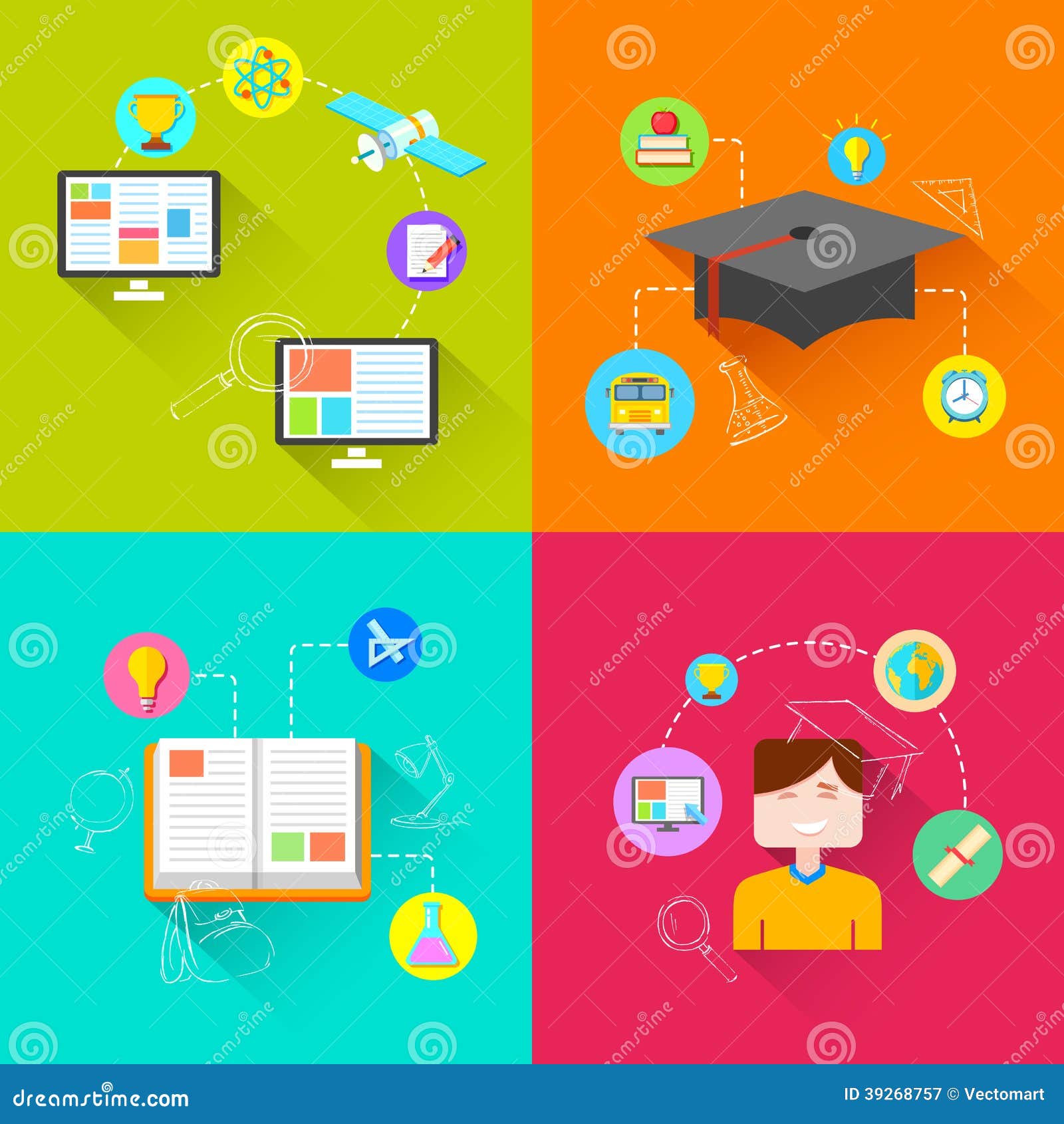 E que aprende concepto ilustración del vector. Ilustración de vector ...