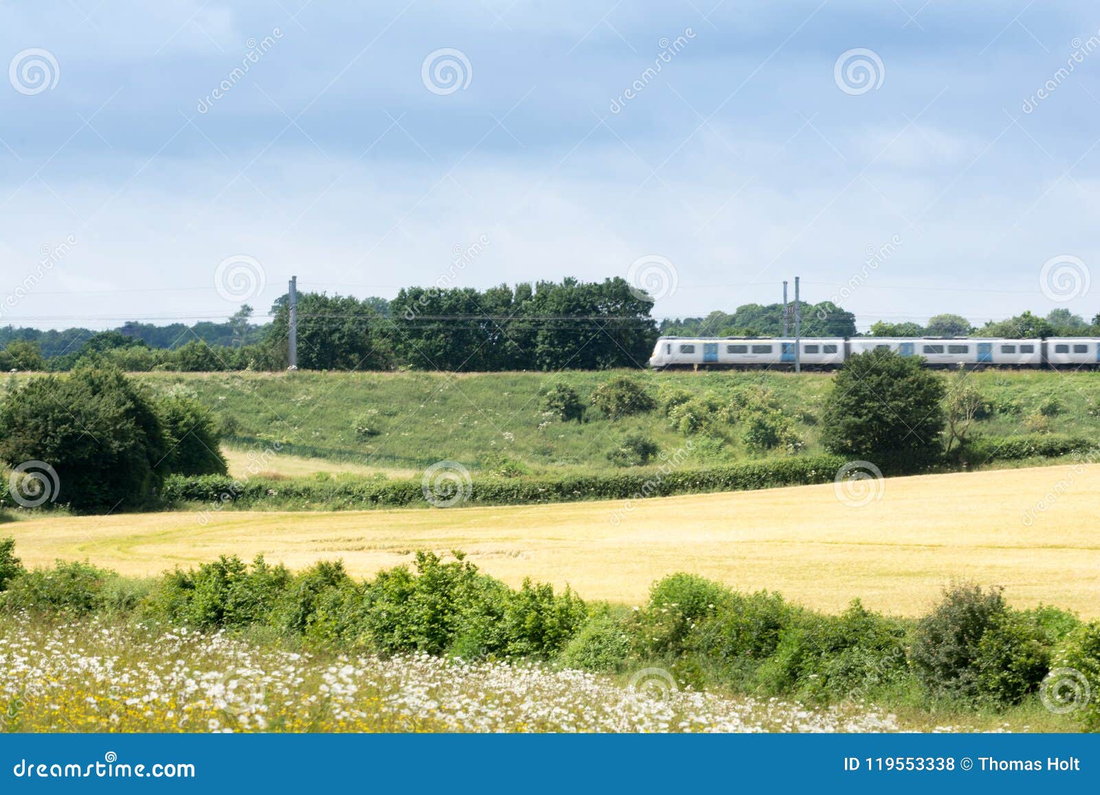 Train Passing by in Rural Setting 库存照片 - 图片 包括有 旅行, 铁路: 119553338