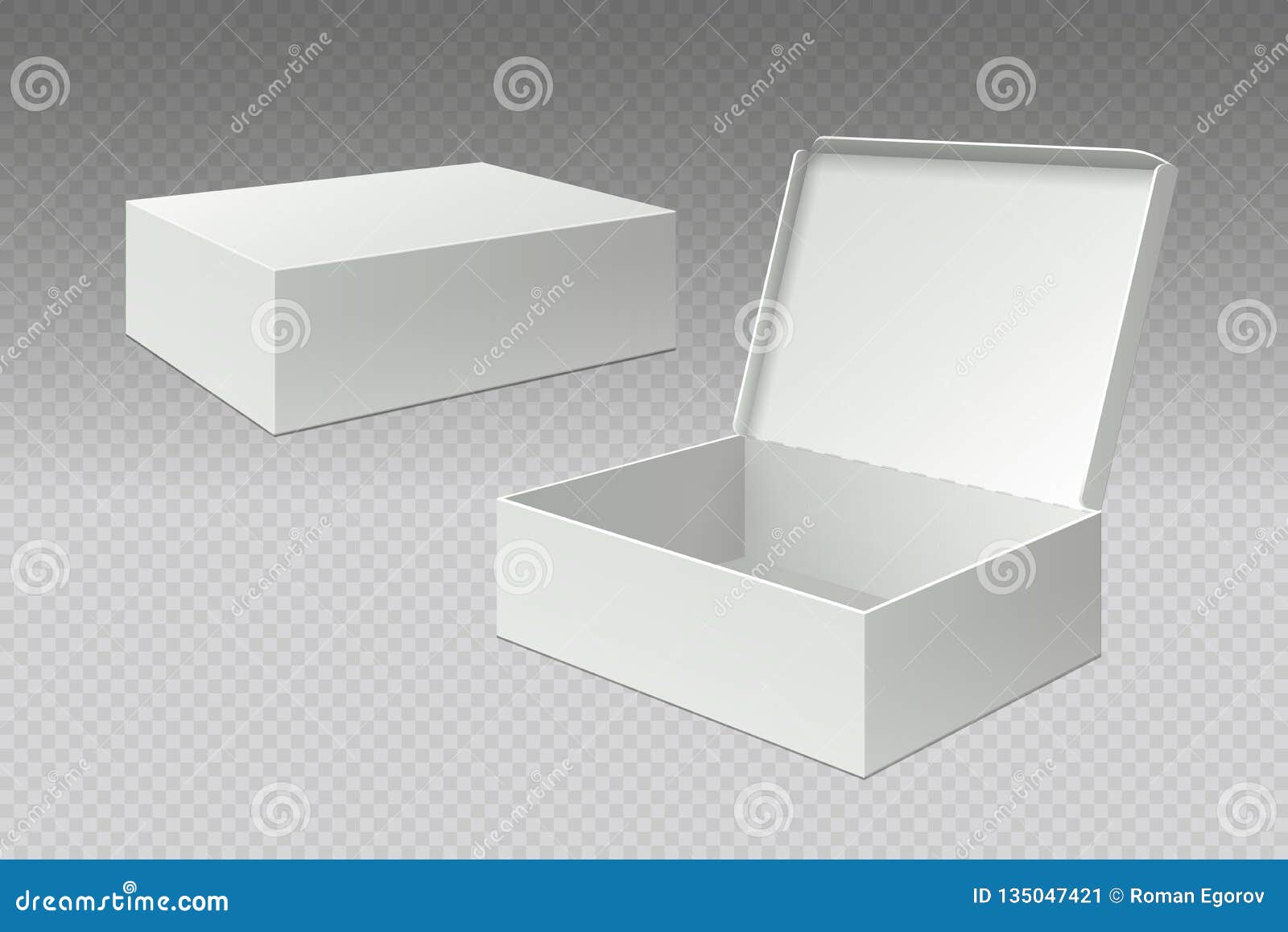 Realistische Verpackungskisten Offene Leere Verpackung, Weißer Karton ...