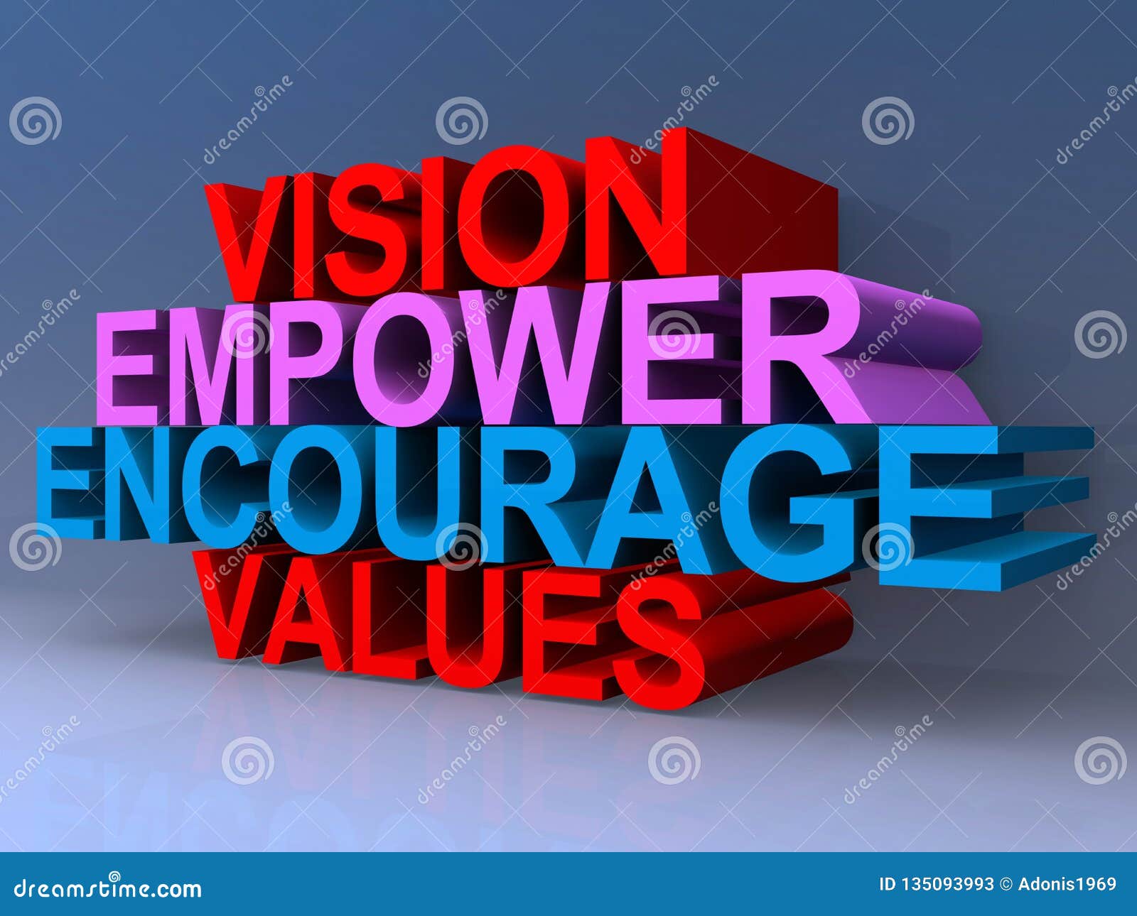 Vision Empower Encourage Values Illustration Ilustração Stock ...