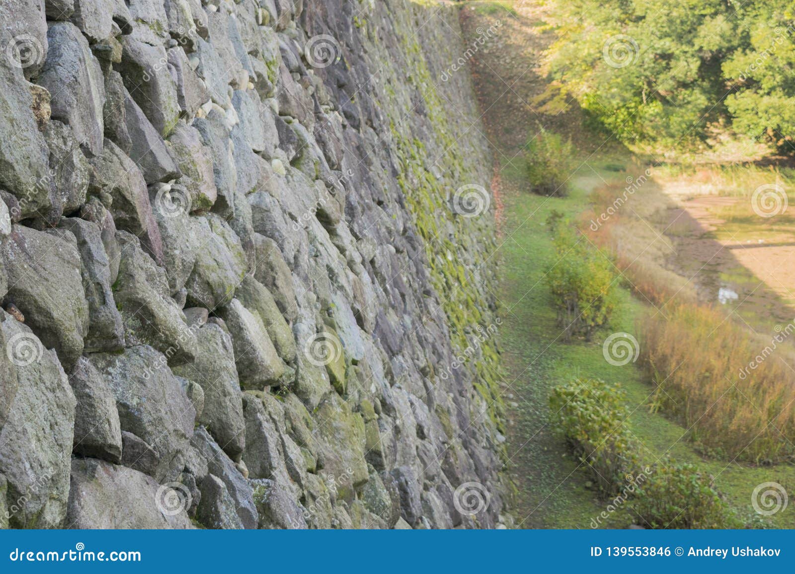 Background with Detail of Stone Wall Texture in Traditional Japanese ...