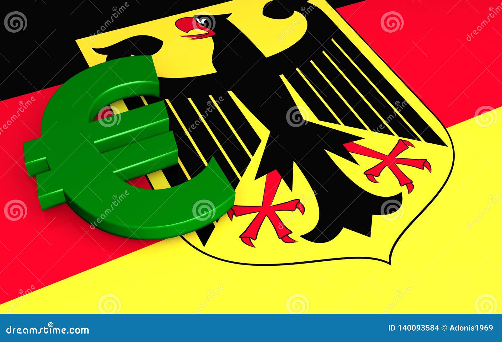 German euro stock illustratie. Illustration of adelaar - 140093584