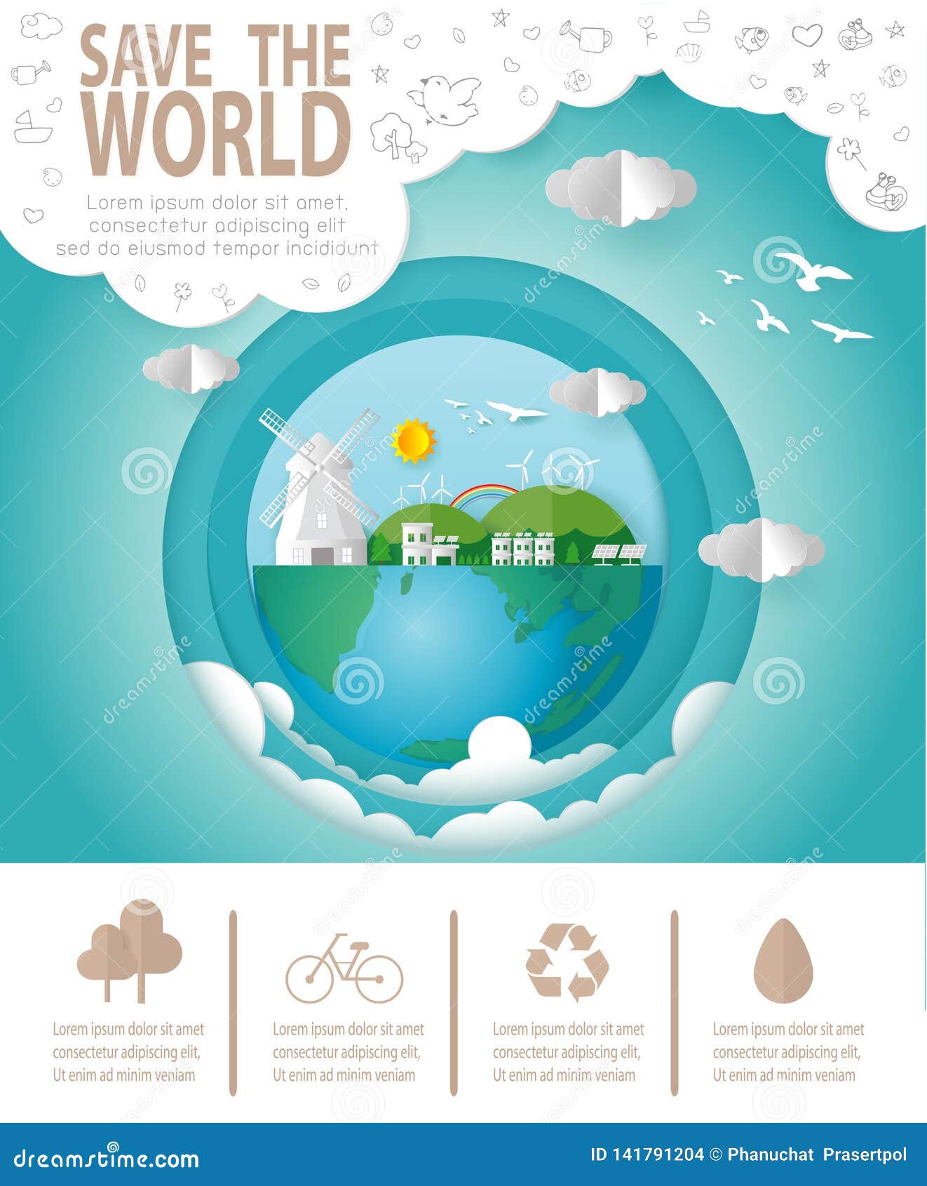 Paper Art of Save the World Infographics, Save Planet, Earth Day ...