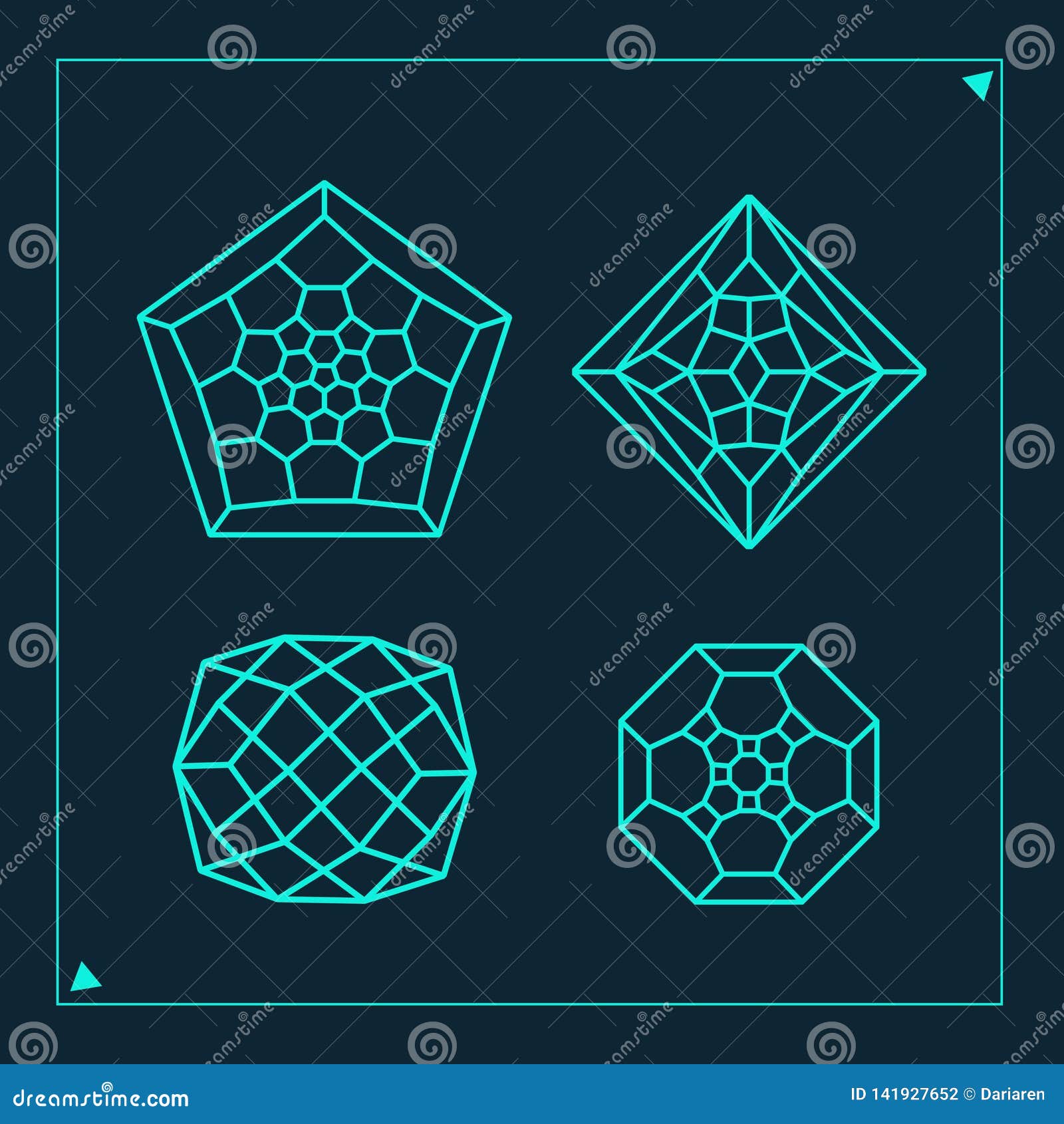 Cyan geometric shapes illustrazione di stock. Illustrazione di magia ...