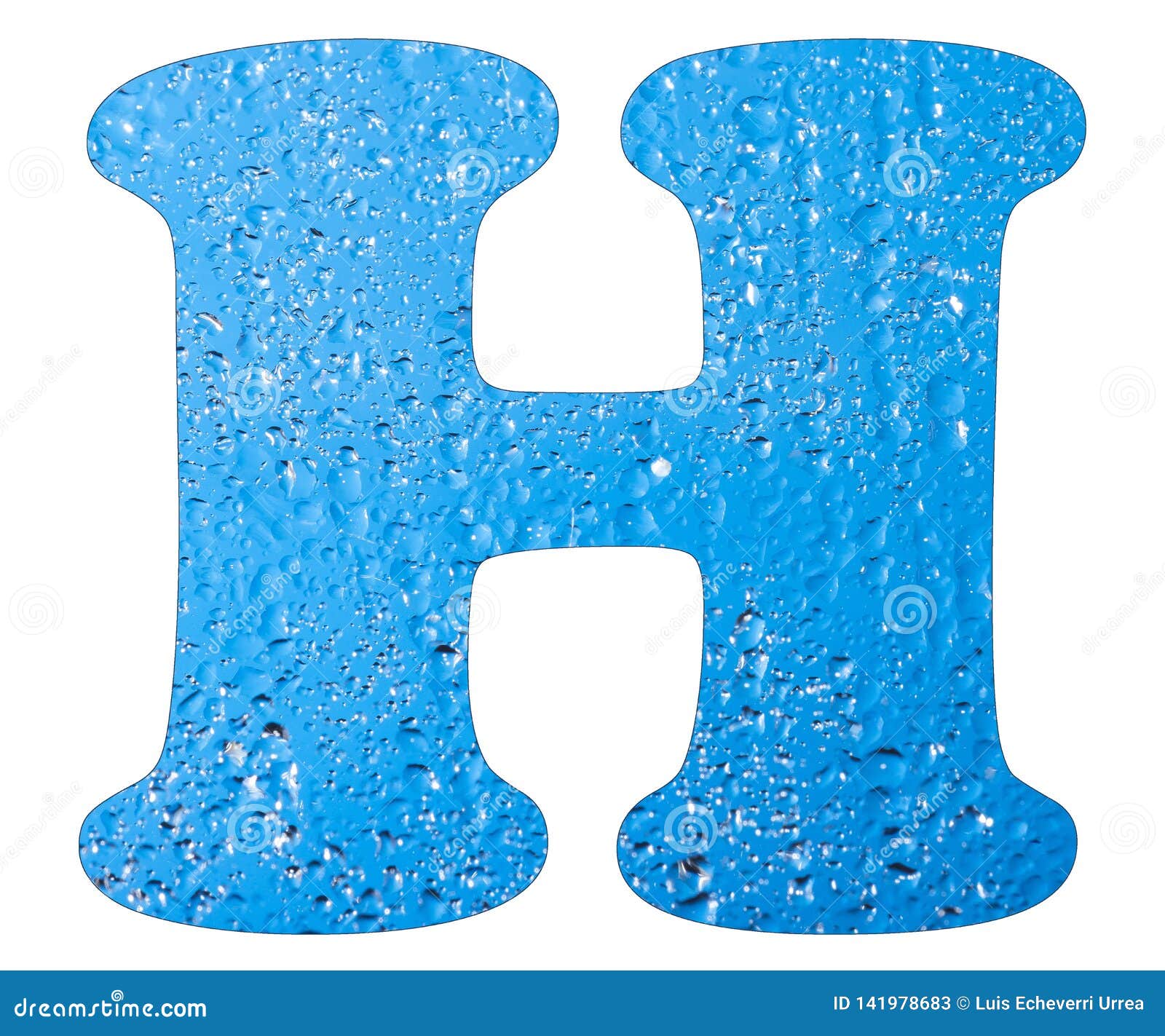 Letter H, Blue Water Drops - White Background Imagem de Stock - Imagem ...