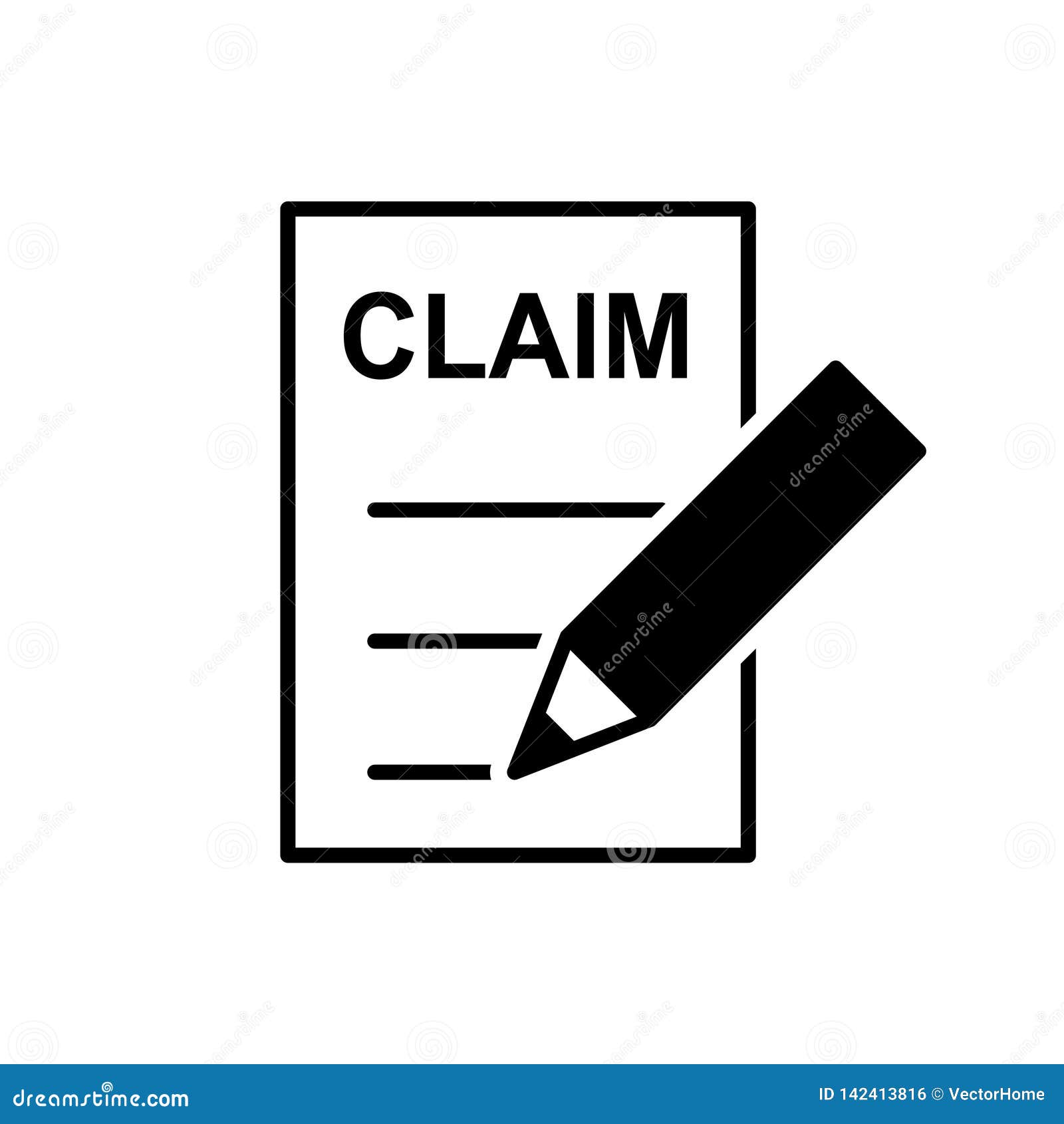 Claim Icon, Vector on a White Background. 向量例证 - 插画 包括有 核对清单, 移动: 142413816
