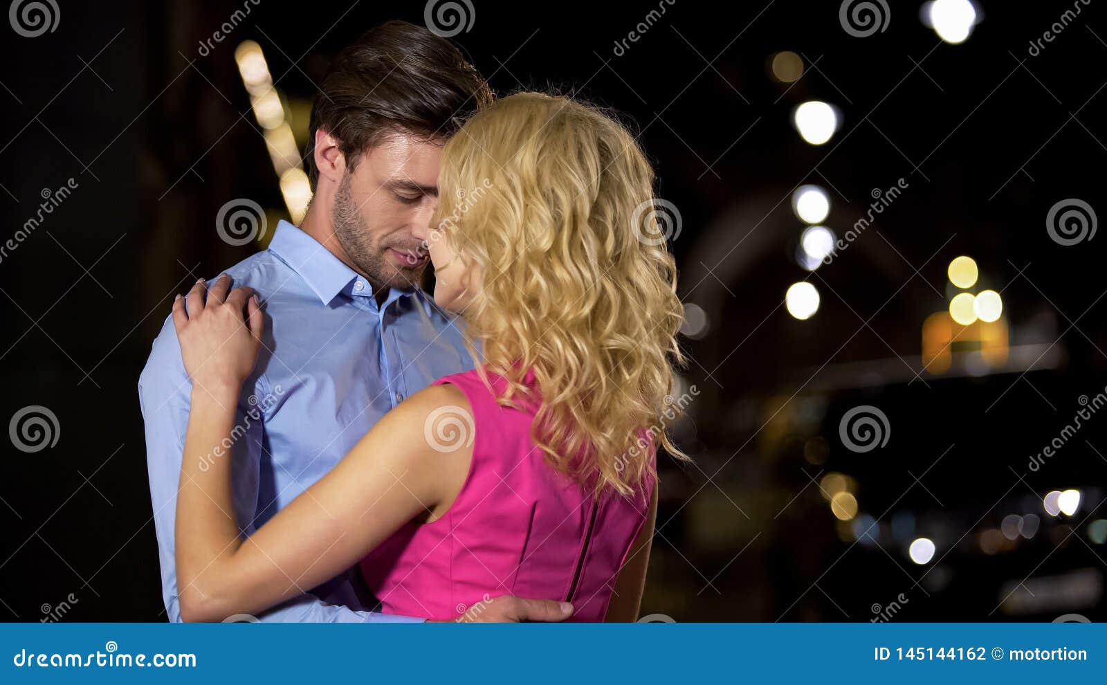 Beautiful Romantic Couple Tenderly Embracing and Caressing Each Other ...