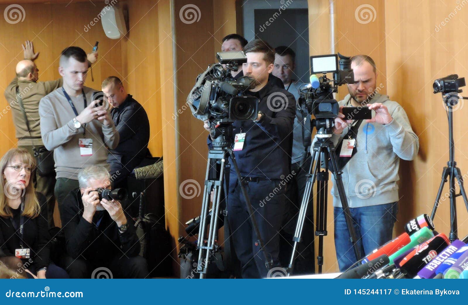 Journalists at Press-conference of 41st Moscow International Film ...