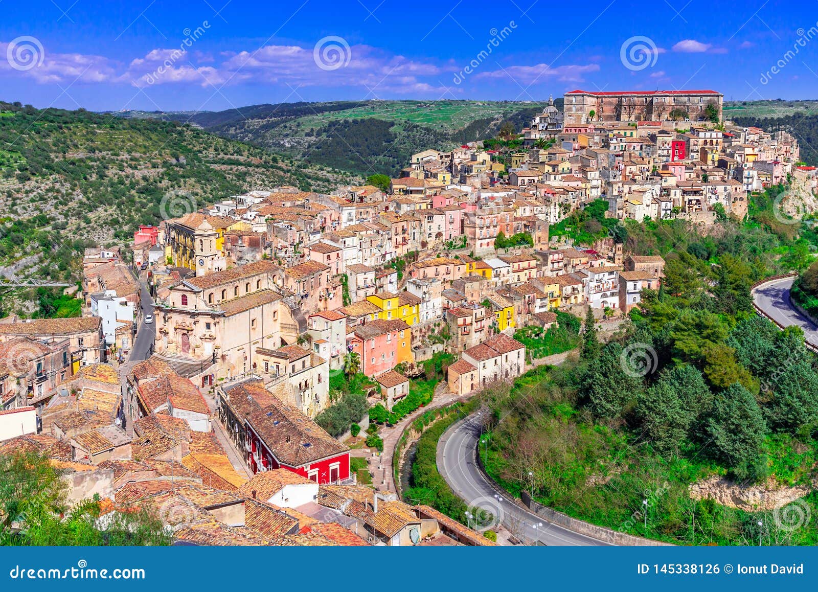 Ragusa, Sicily Island, Italy: Panoramic View of Ragusa Ibla, Baroque ...
