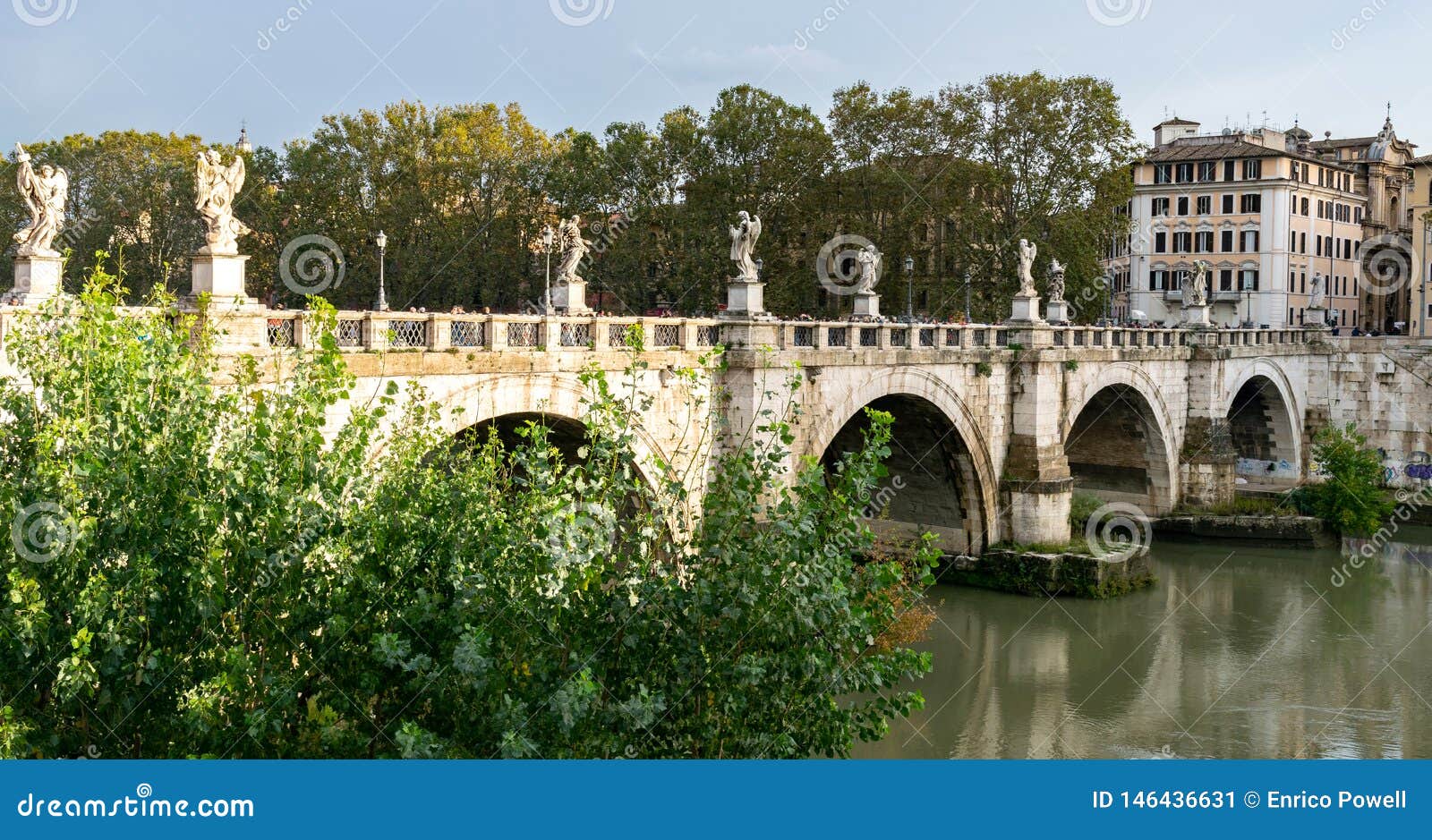 Bridge of Angels Ponte Sant`Angelo a Famous Roman Pedestrian Bridge in ...