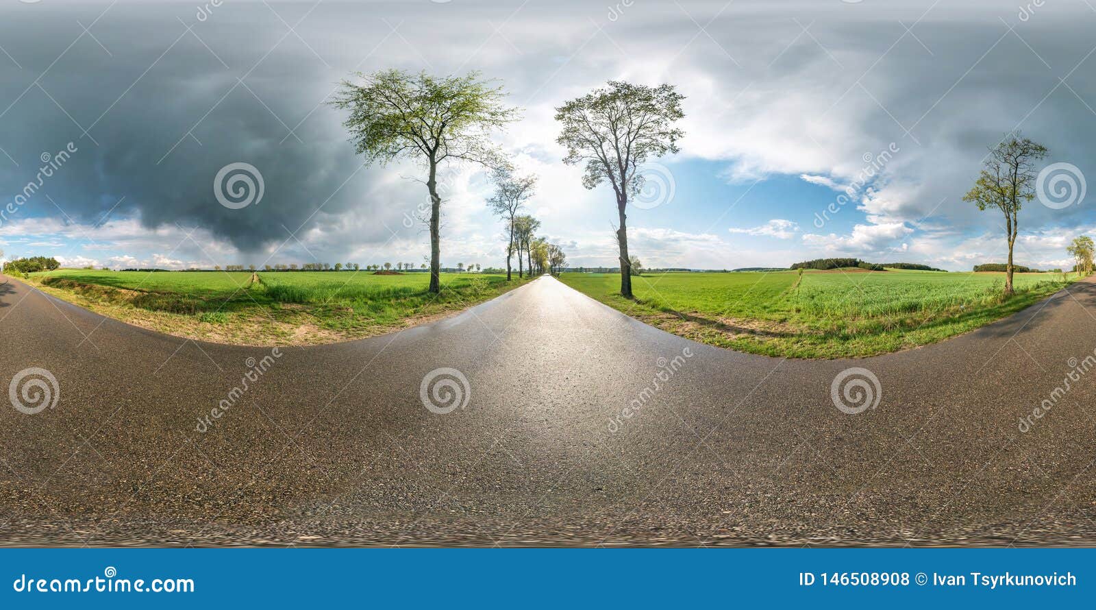 Full Spherical Seamless Panorama 360 Degrees Angle View on No Traffic ...