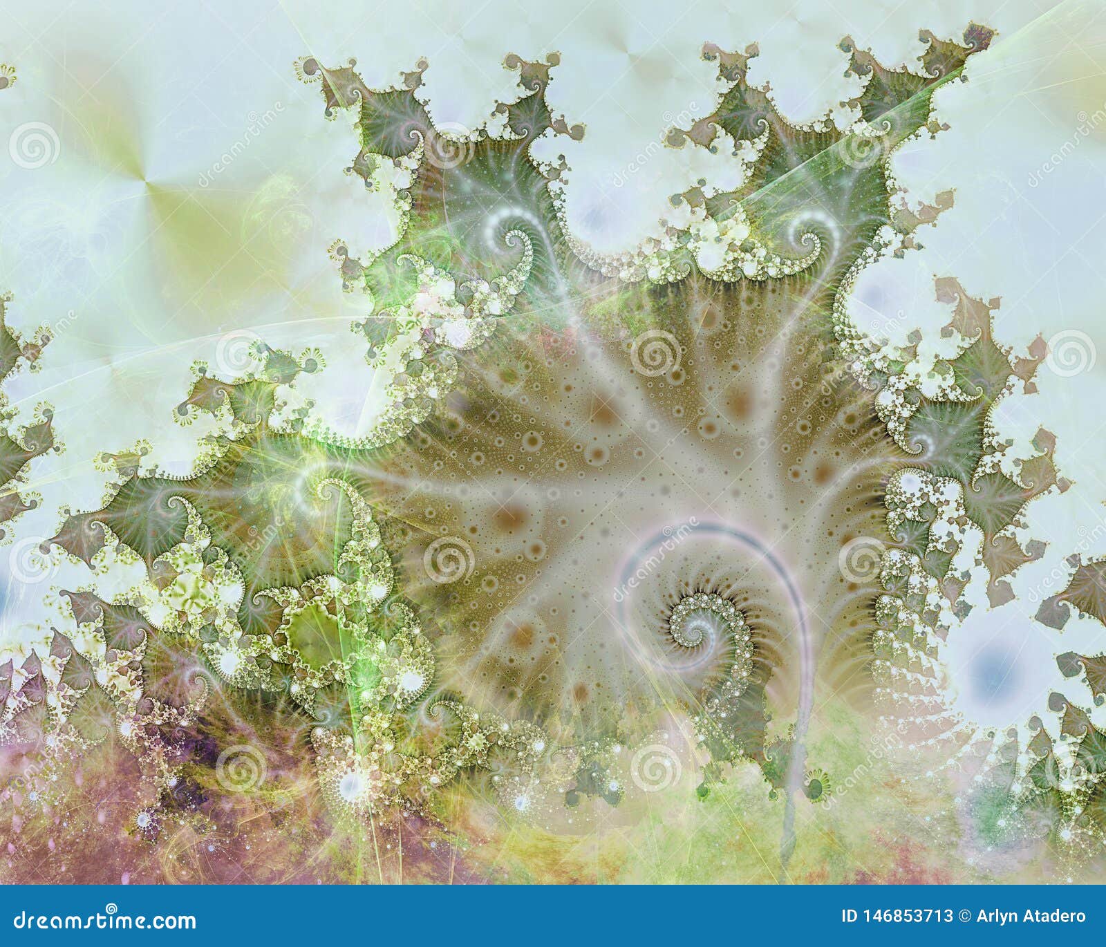 A Green Plant in the Abstract Fractal World 库存例证 - 插画 包括有 信念, 删去的 ...