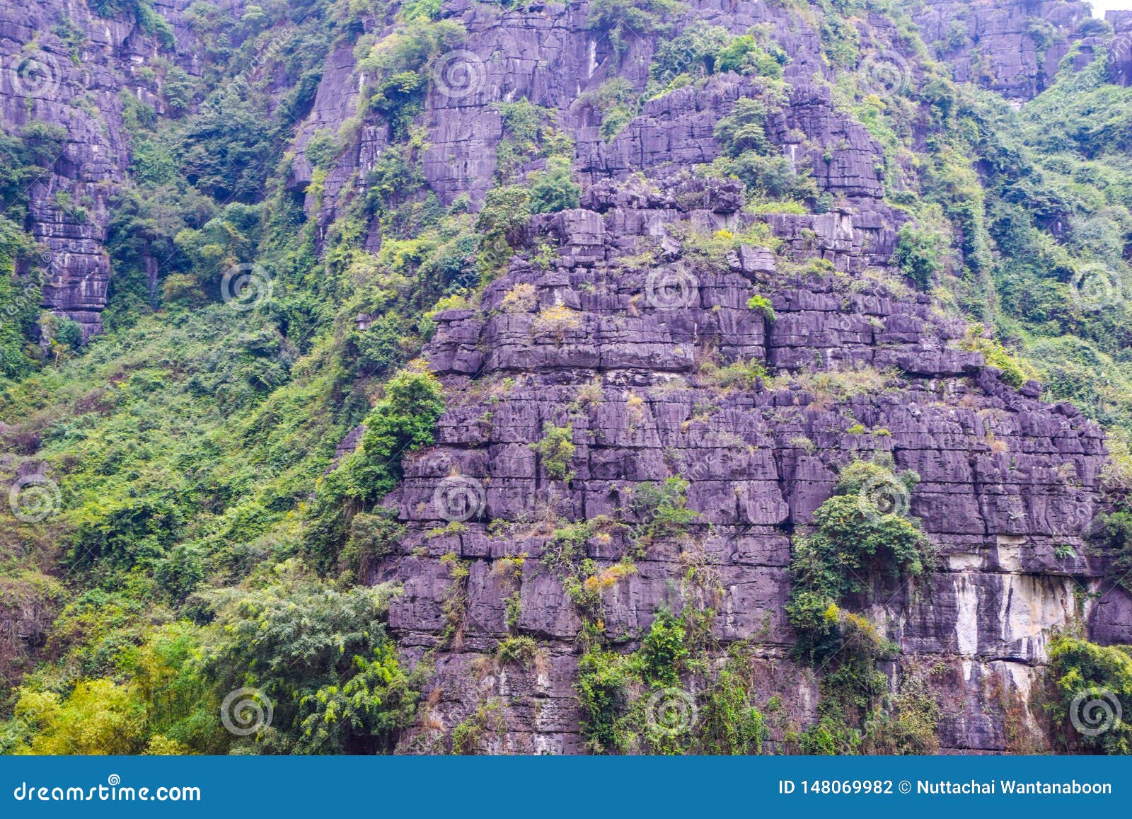Mountains in Vietnam, Close Up of the Rock on the Side of Steep Cliff ...
