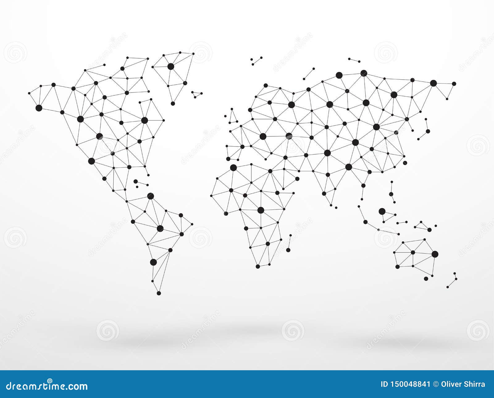 World Map Dots Connected Lines Vector Graphic 向量例证 - 插画 包括有 数据, 通信 ...