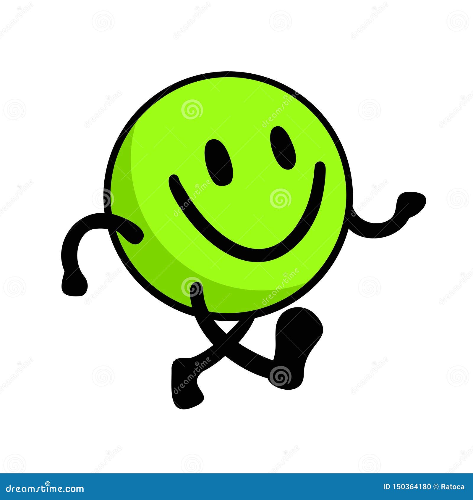 Design of Smily Face Walking Illustrazione Vettoriale - Illustrazione ...