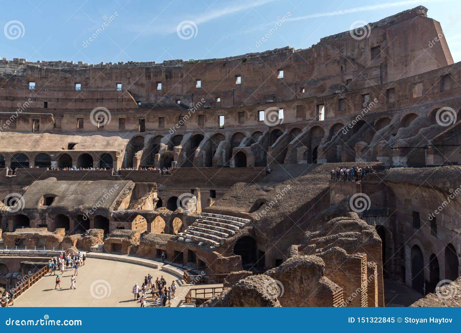 Inside View of Ancient Arena of Gladiator Colosseum in City of Rome ...
