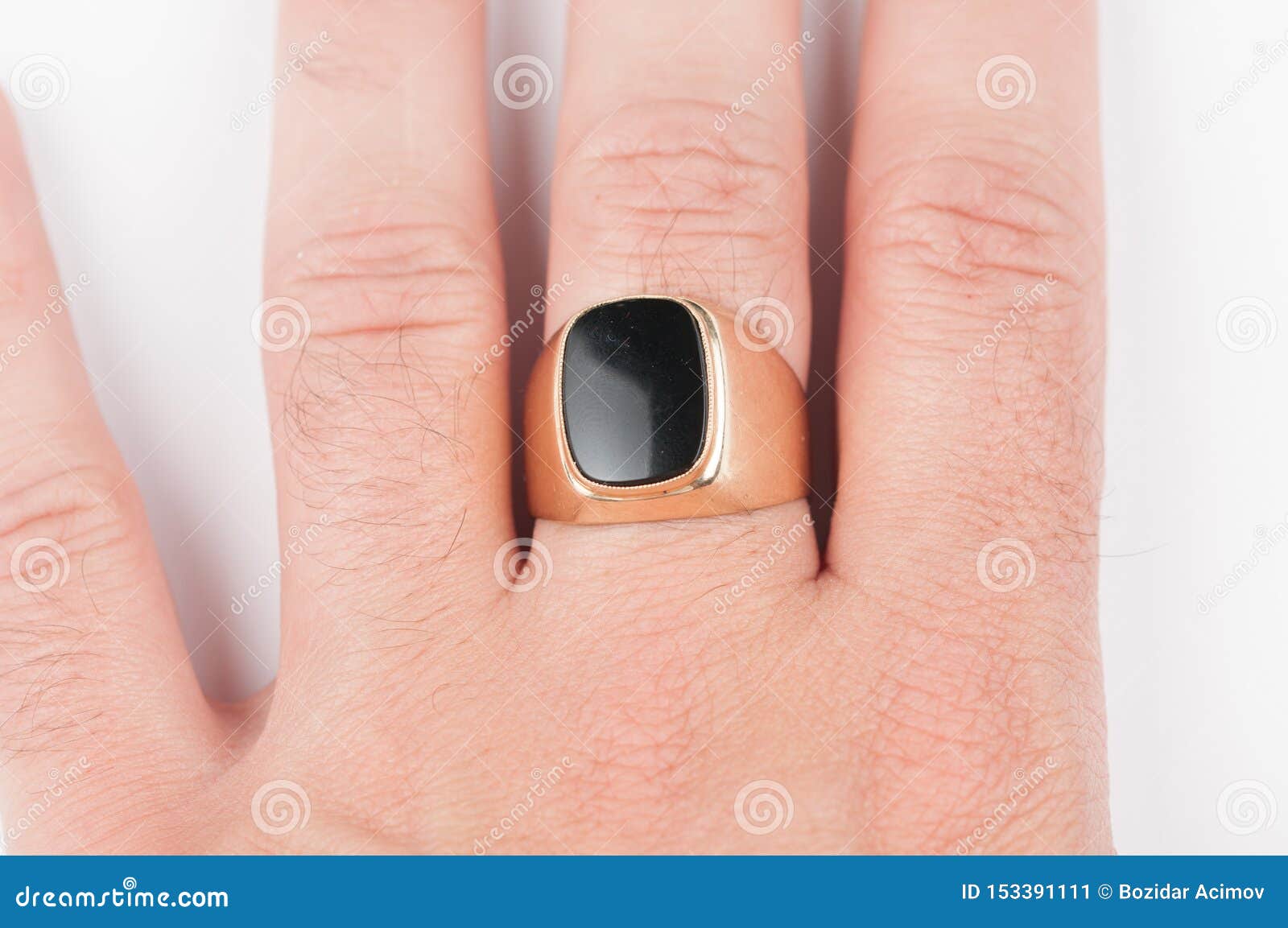 Men S Golden Ring on His Hand Isolated on a White Background 库存图片 - 图片 ...
