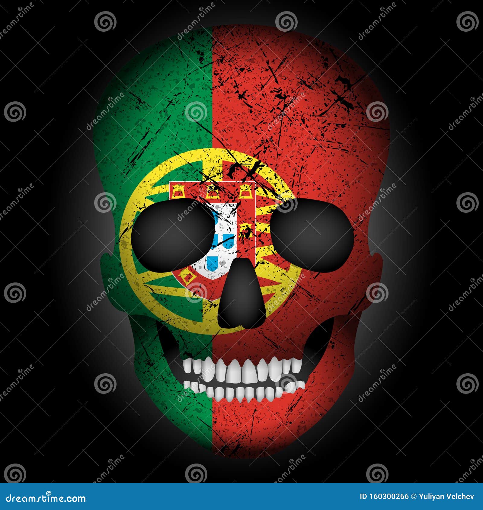 Skull flag Portugal vektor abbildung. Illustration von markierungsfahne - 160300266