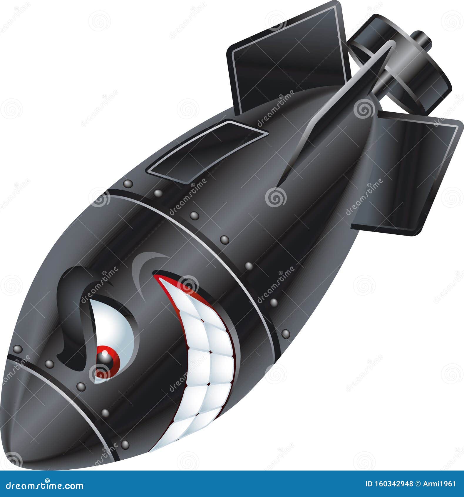 Funny Cartoon Air Bomb Falling Illustrazione Vettoriale - Illustrazione ...