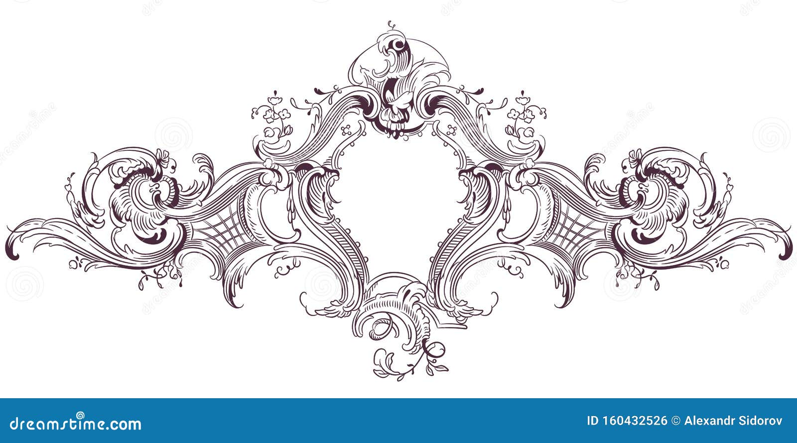 Luxury Vector Frame with Border in Rococo Style Ilustração do Vetor ...