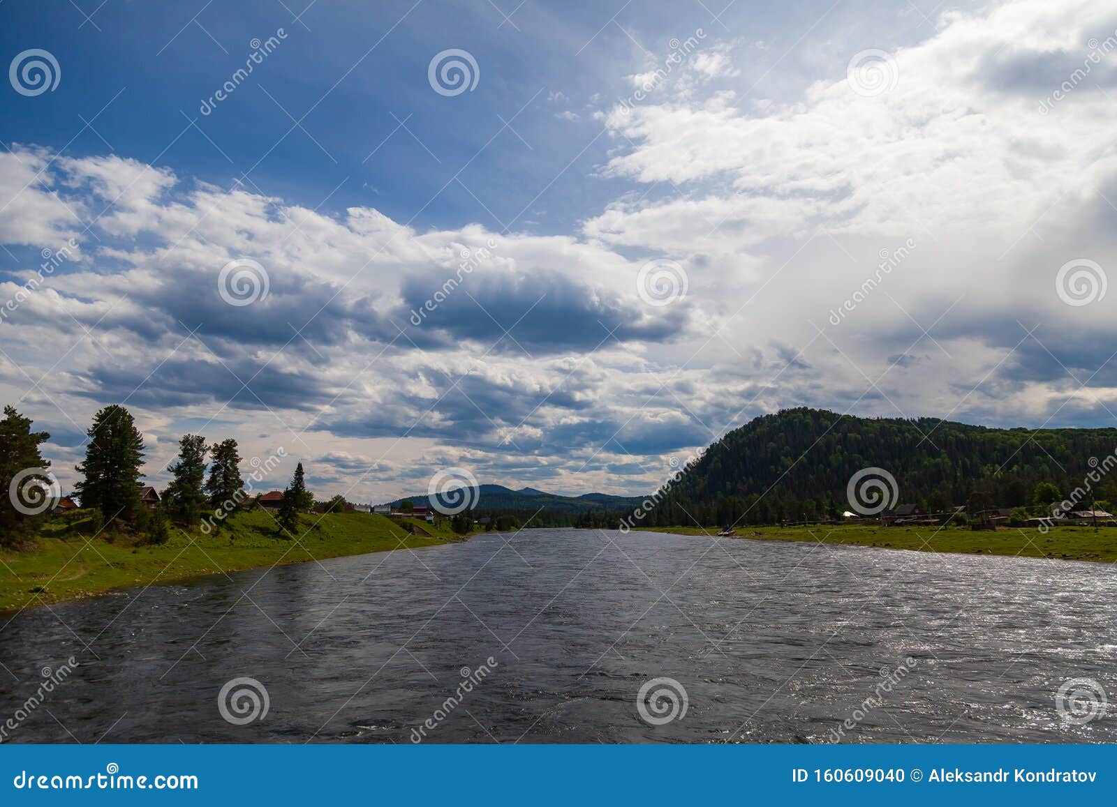 Landscape from the Middle of a Mountain River Overlooking the Water ...