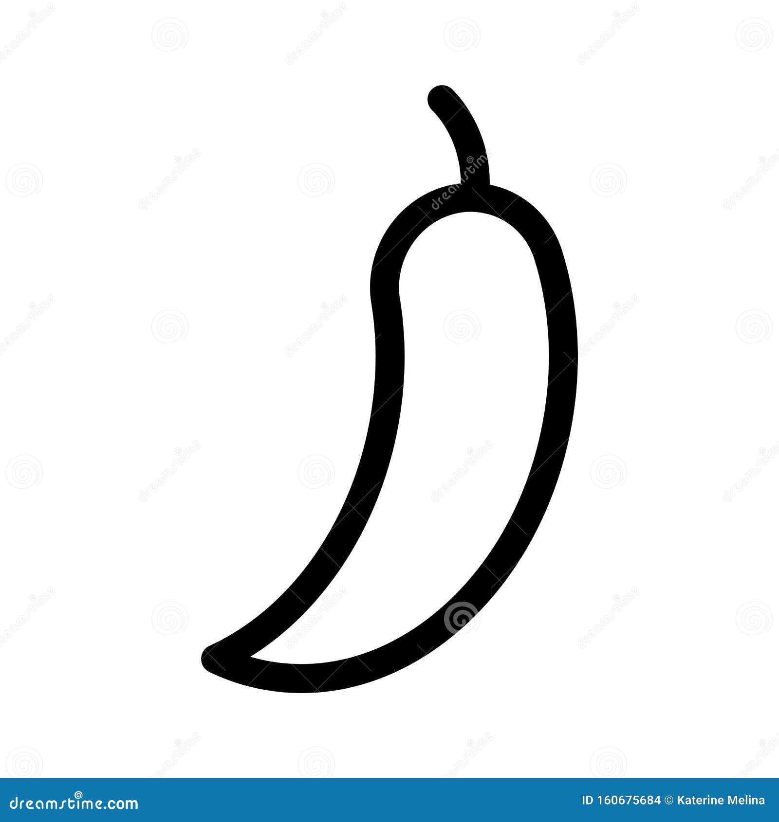 Chili Pepper Outline Icon, Line Vector Sign, Linear Pictogram Isolated ...