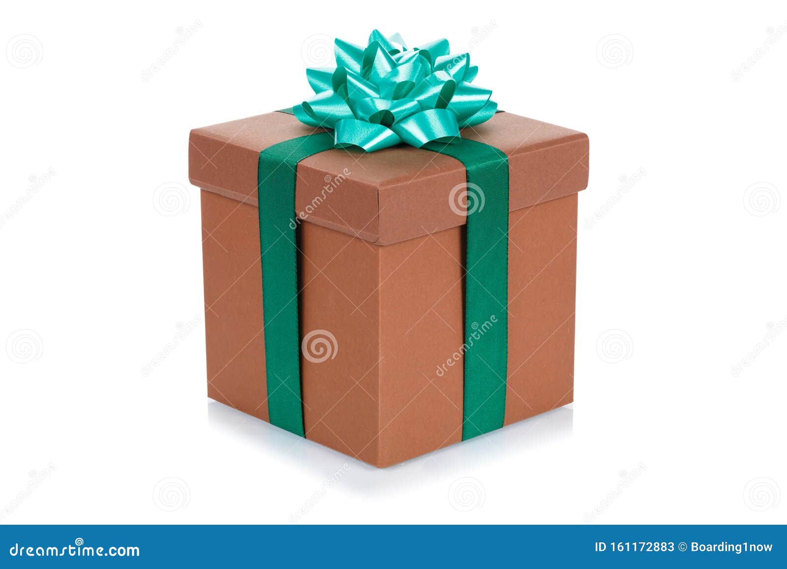 Birthday Gift Christmas Present Brown Box Isolated on White 库存图片 - 图片 ...