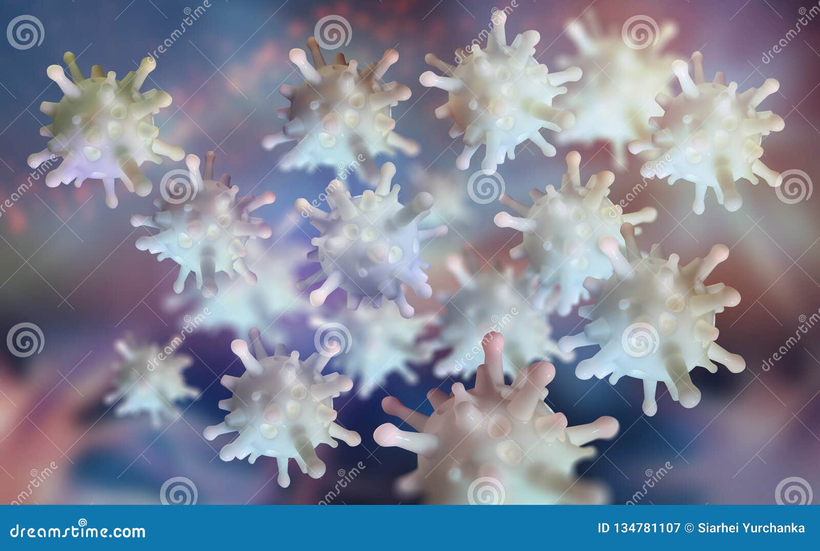 Kolonie Van Micro-organismen Onder De Microscoop Germen En Virussen Bij ...