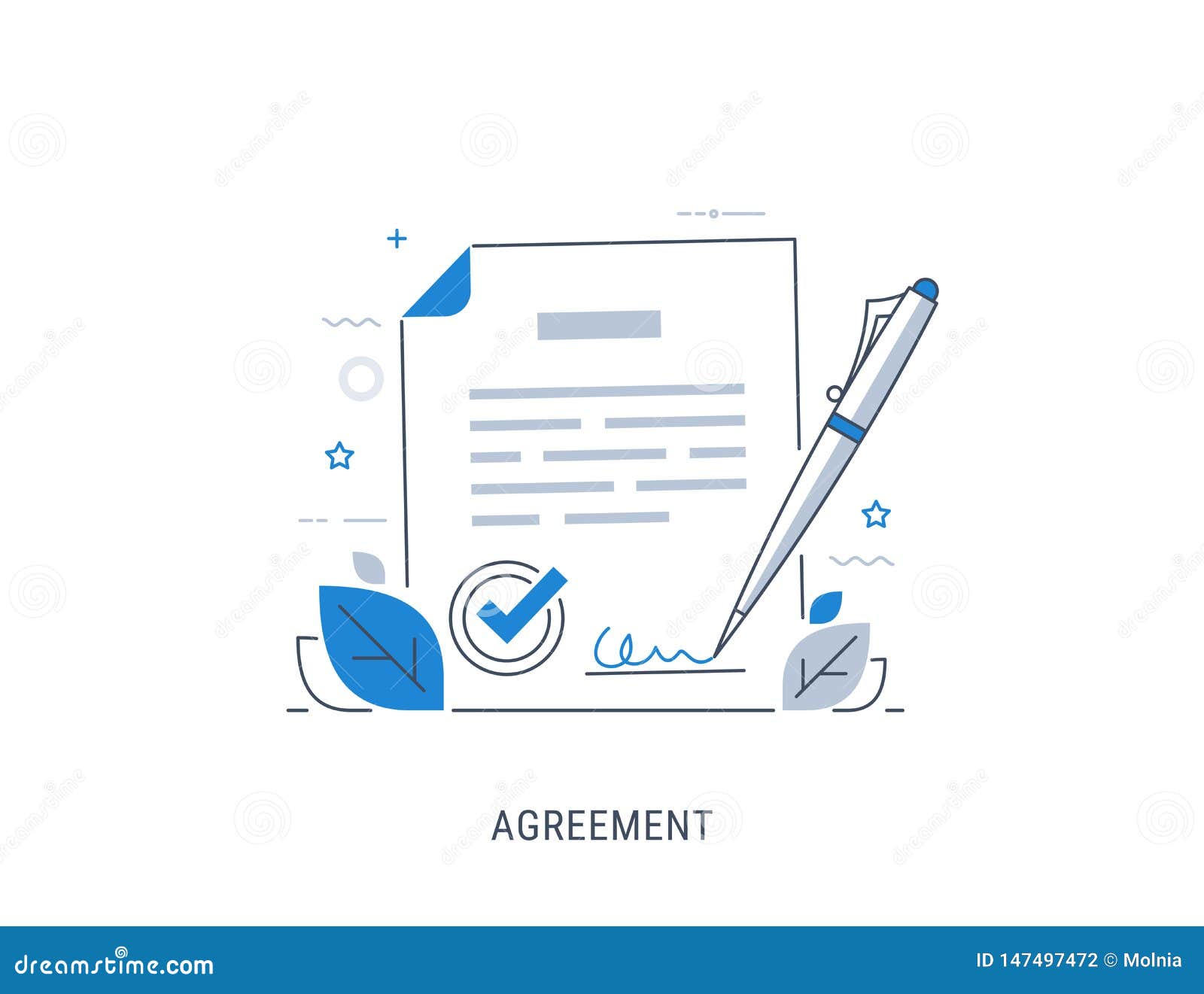 Document signing agreement ilustración del vector. Ilustración de fondo ...