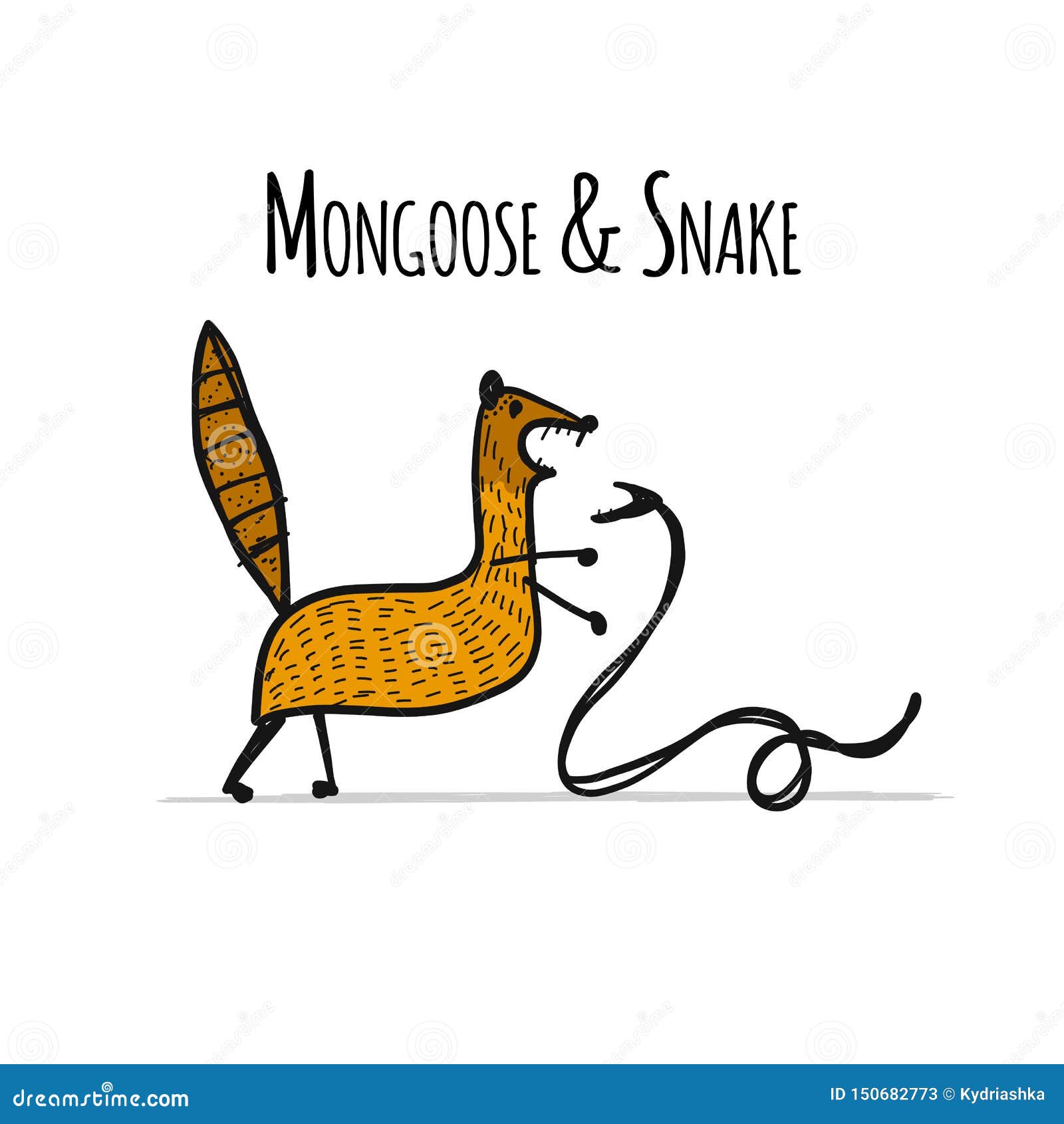 Funny Mongoose, Sketch for Your Design Ilustración del Vector ...