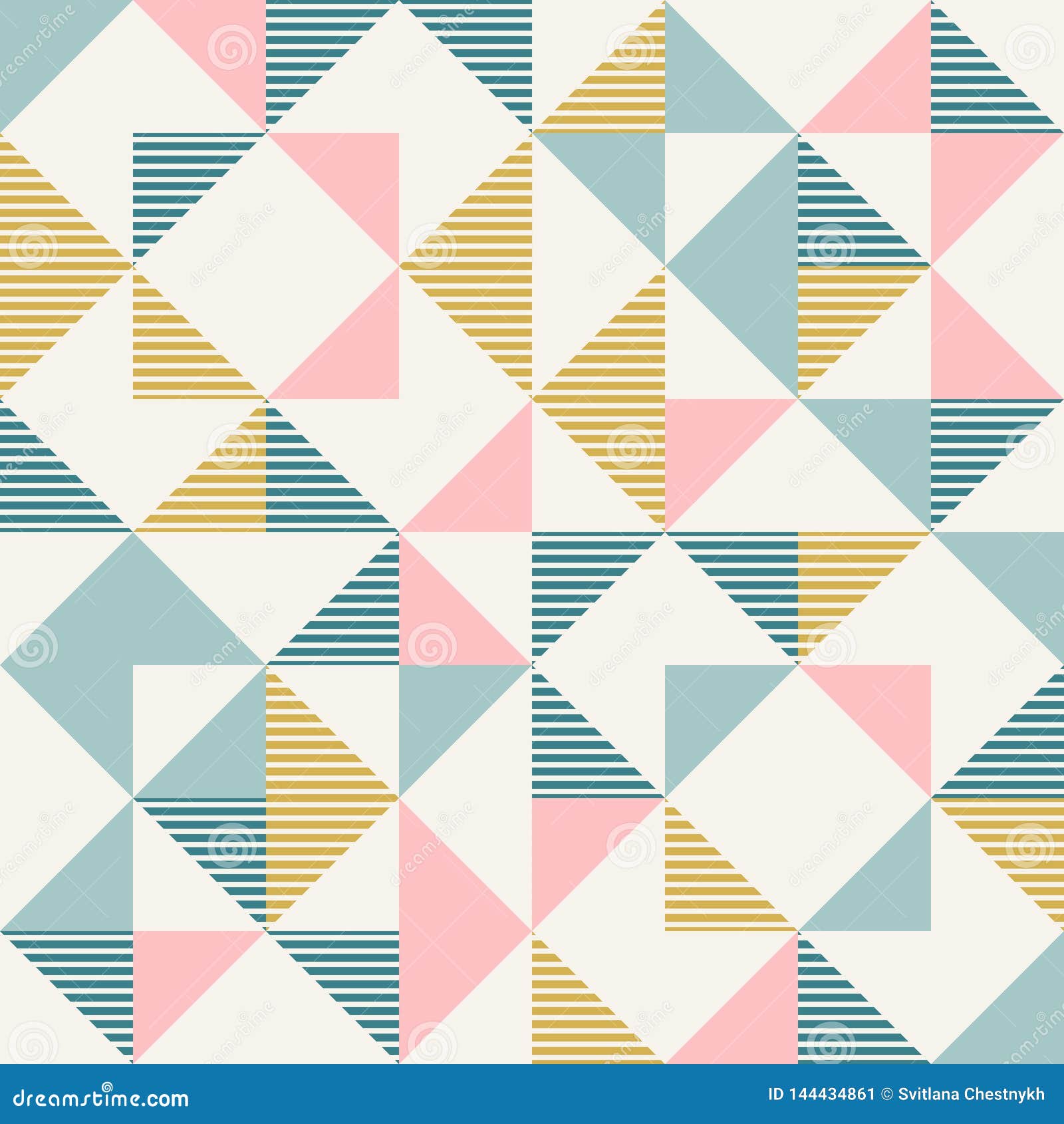 Abstract Geometry in Retro Colors, Diamond Shapes Geo Pattern 向量例证 - 插画 ...