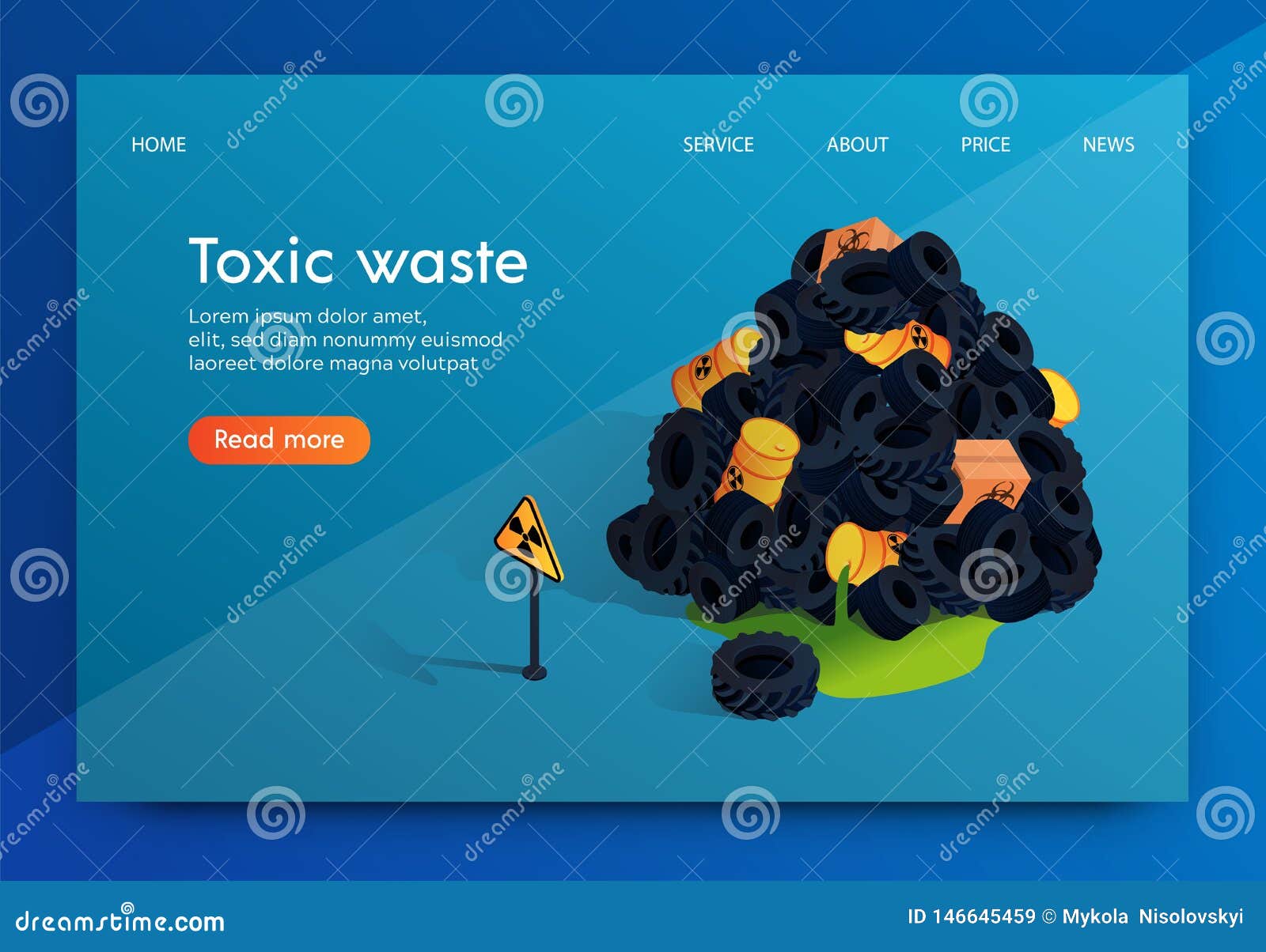 Vector Flat Banner Problem Factory Toxic Waste. Vektor Abbildung ...