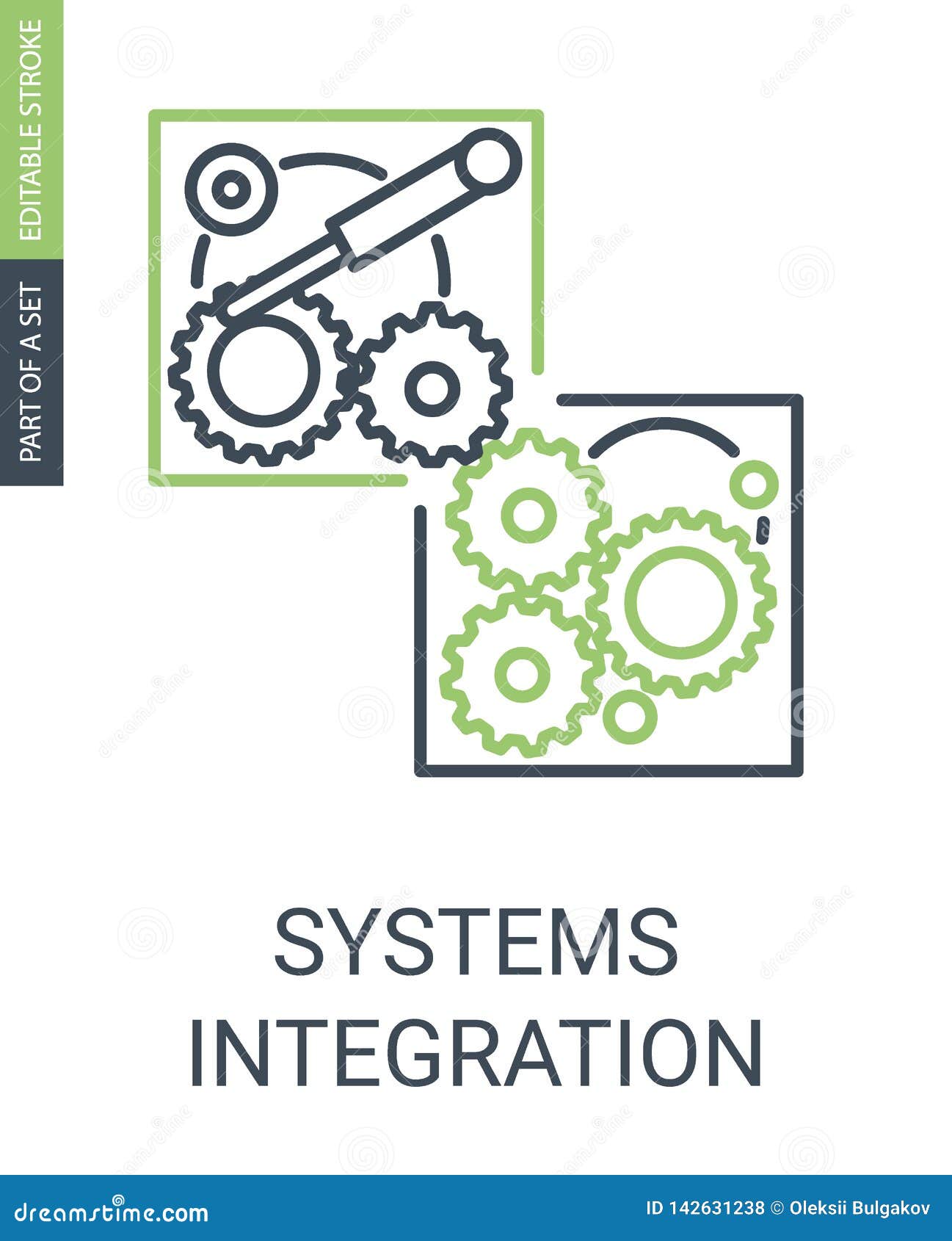 Simple Systems Integartion Icon with Cute Linear Style Ilustração do ...