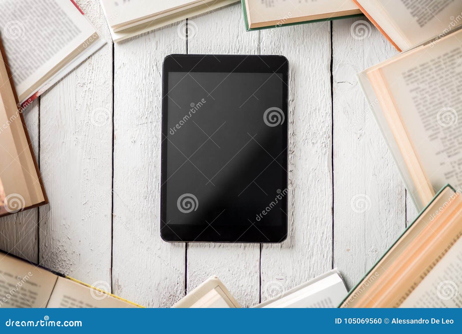 Paper Books On Wooden Bookshelves. Library Concept. Abstract Retro ...