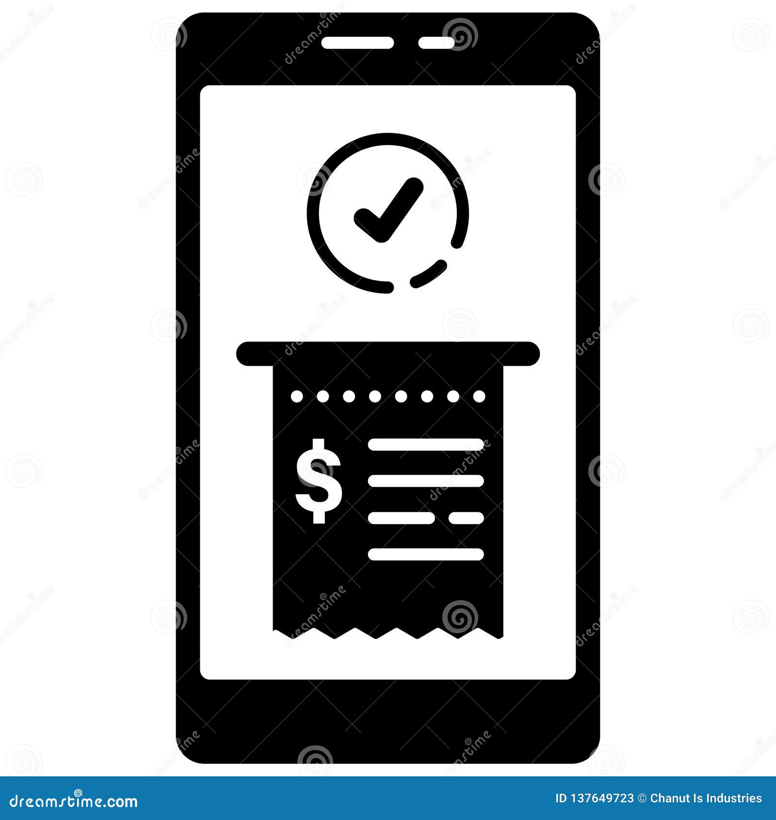 E-receipt Solid Illustration Stock Vector - Illustration of digital ...