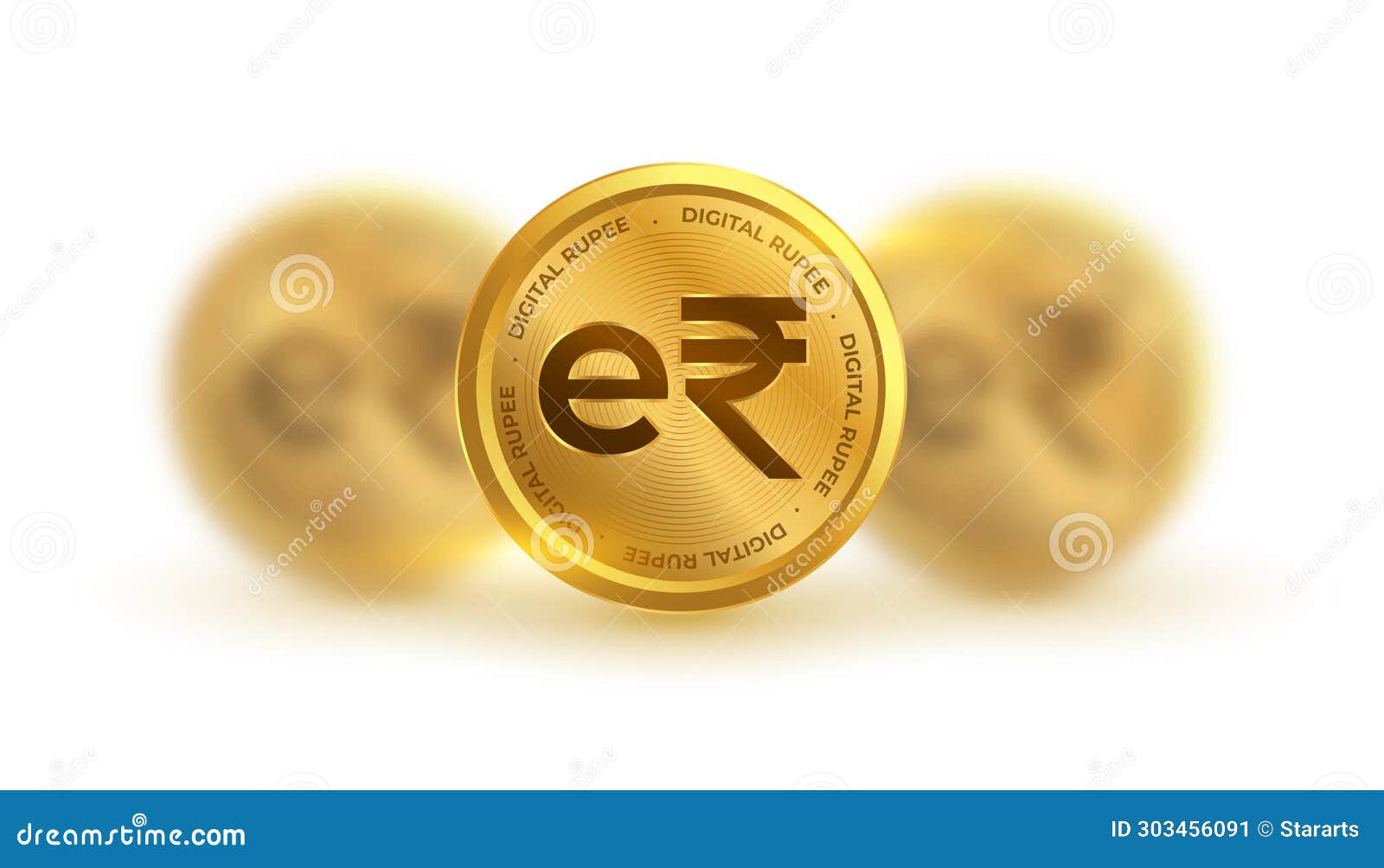 Digital Coin Symbol On Thunder And Lighting Background Design Vector ...