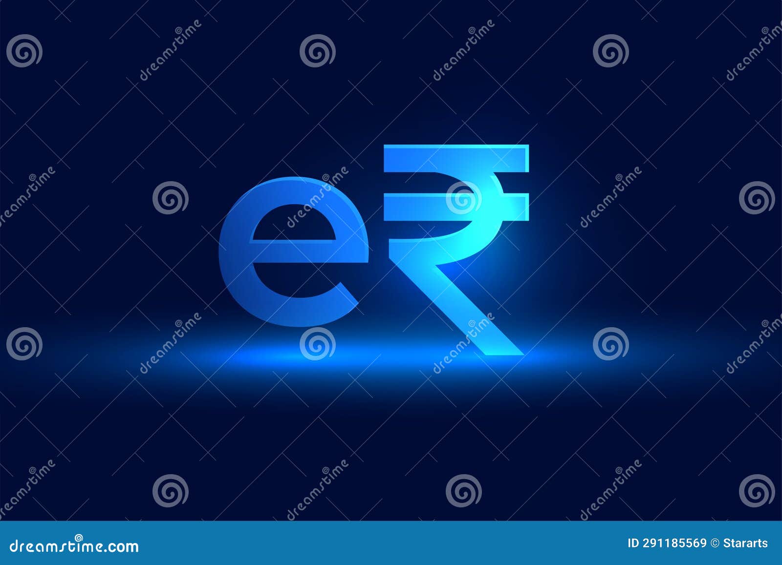 E-rupi Symbol in Technology Style Glowing Background Vector Stock ...