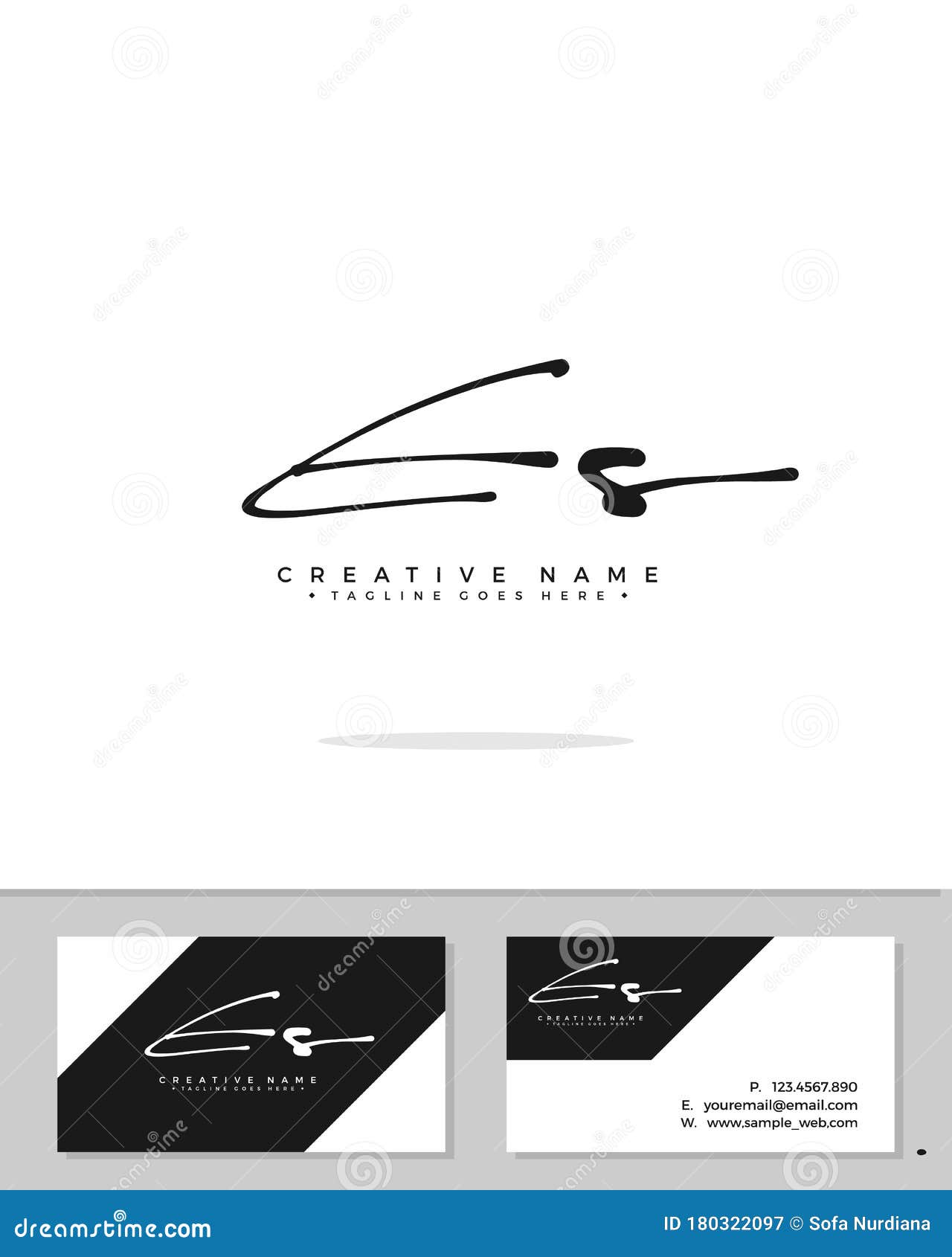 E S ES Initial Logo Signature Vector. Handwriting Concept Logo Stock ...