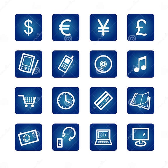 E-shop icons stock vector. Illustration of multimedia - 1574479