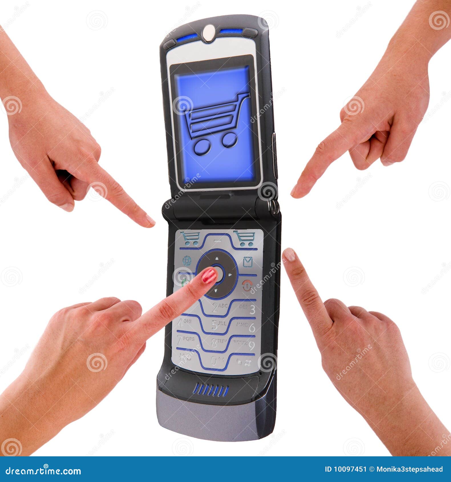 E-shopping with Mobile Phone Stock Image - Image of communication ...