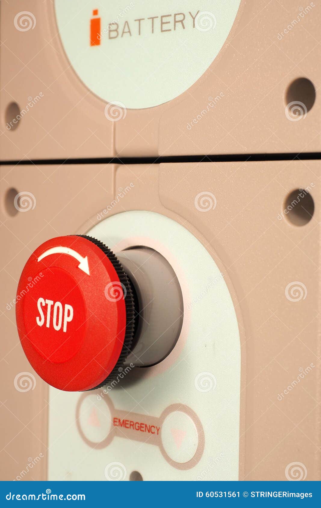 E-stop Button of an Industrial Battery Operated Device Stock Image ...