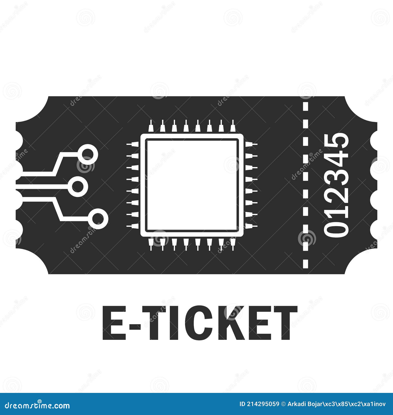 Eticket Vector Icon In 6 Different Modern Styles. Black, Two Colored ...